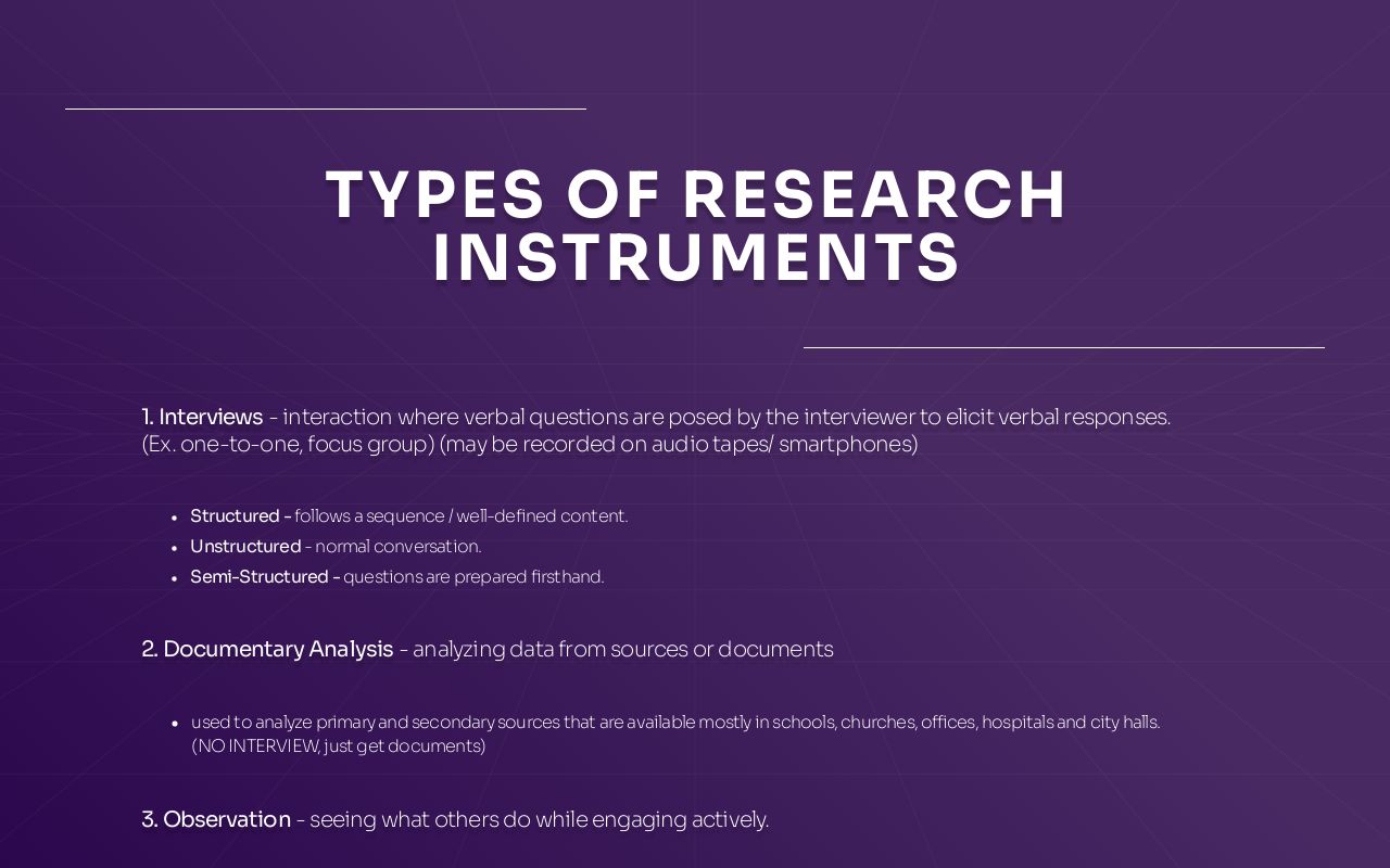 Research Instruments